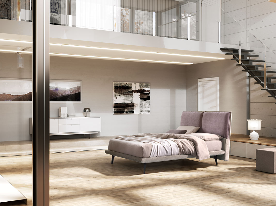 Double Bed Jasmine 24 with structural base - Stilfar Italia
